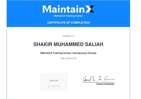 Shakir Muhammad Saliah On Linkedin Completed Maintenx Training Cmms