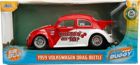 Punch Buggy Slug Bug 124 1959 Volkswagen Drag Beetle Coche Fundido A Presión Juguetes Para