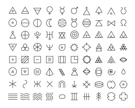 Premium Vector Icon Set Of Esoteric Glyphs Pictograms And Symbols