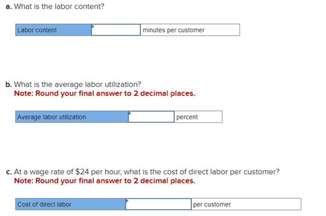 Solved A What Is The Labor Content B What Is The Average