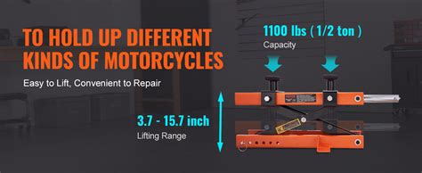 Vevor Motorcycle Lift 500 Kg Motorcycle Center Scissor Lift Jack With