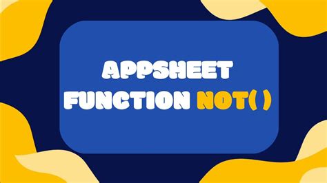 Function Not Appsheet Youtube