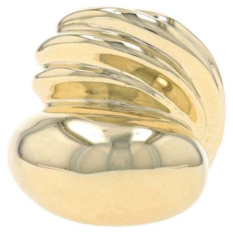 Yellow Gold Nugget Statement Ring 14k Textured For Sale At 1stdibs