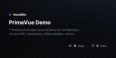 Primevue Demo Stackblitz