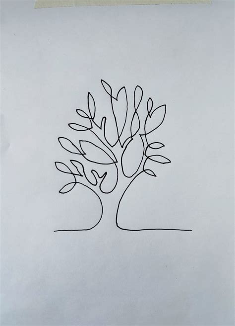 How To One Line Drawing Tree