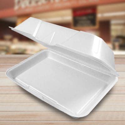 Styrofoam Clamshell Takeout Container For Single Meal Brenmar