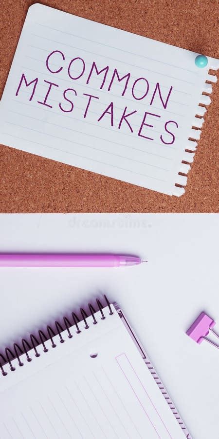 sign displaying common mistakes internet concept repeat act or