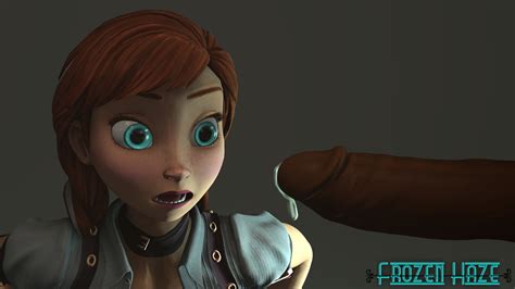 Rule 34 3d 3d Artwork Anna Frozen Blue Eyes Collar Dark Skinned