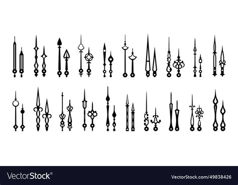 Clock Hands Isolated Watch Arrows Time Pointers Vector Image