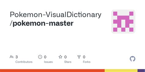 Github Pokemon Visualdictionarypokemon Master