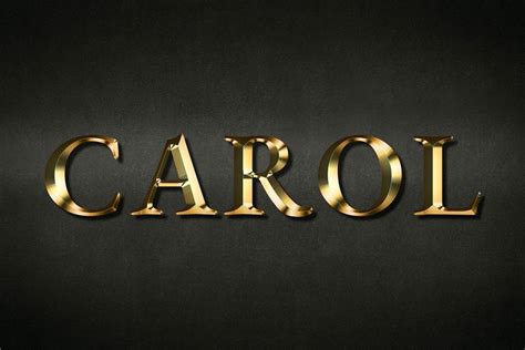 Carol Typography In Gold Design