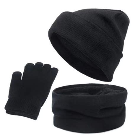 Visland Winter Beanie Hat Scarf Touchscreen Gloves Set For Men And