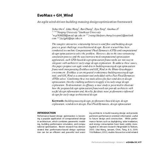 Pdf Evomass Gh Wind An Agile Wind Driven Building Massing Design Optimization Framework