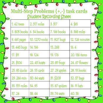 Add And Subtract Multi Step Word Problems By NIHAR HIRANI TPT