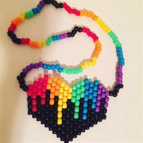 Rainbow Drip Kandi Necklace By Djharpy217 Kandi Photos On Kandi Patterns