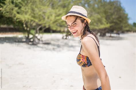 Woman Smiling And Looking At The Camera By Stocksy Contributor Jovo