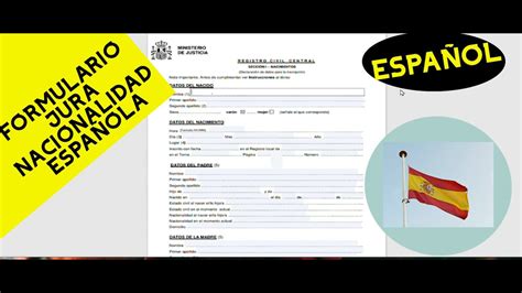 Declaración de datos para la inscripción en el registro civil