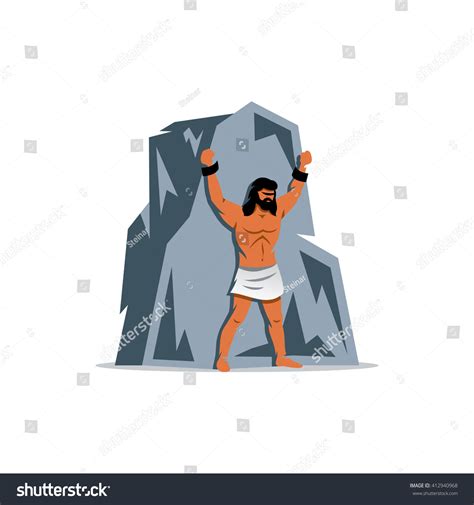 Prometheus On Rock Greek Mythology Titan Stock Illustration 412940968