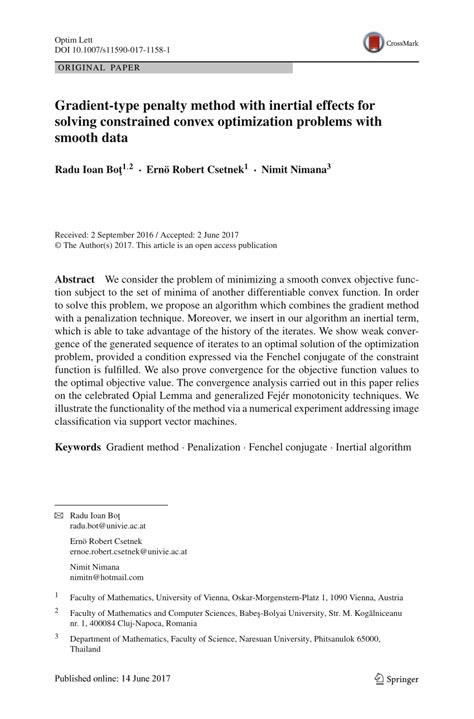 Pdf Gradient Type Penalty Method With Inertial Effects For Solving