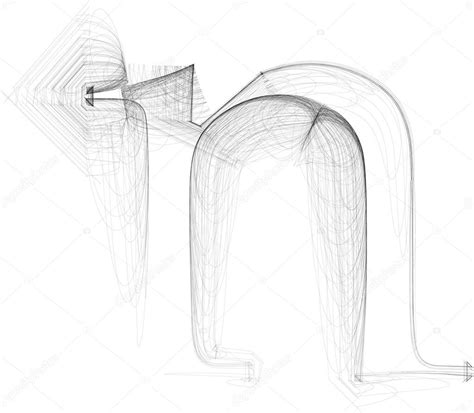 Hand Draw Font Letter N Vector Illustration Stock Vector By ©aroas
