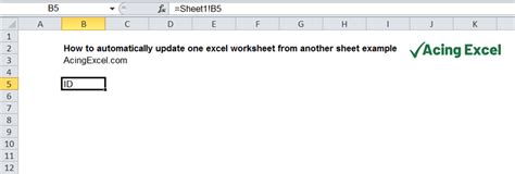how to automatically update one excel worksheet from another sheet
