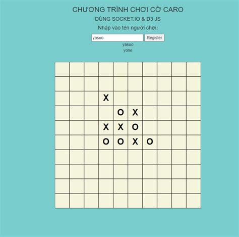 Chương trình chơi cờ caro realtime với 2 người chơi bằng Nodejs và