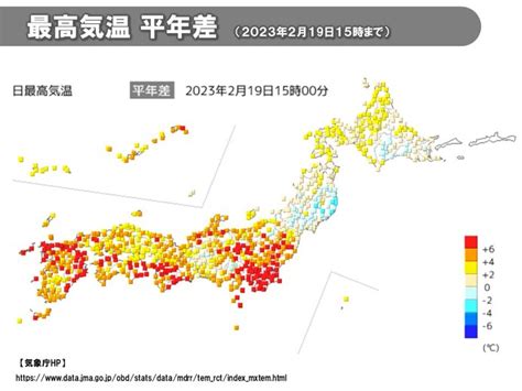 各地で気温急上昇 東京都心は今年初18℃超え 春の暖かさ一時的 冬の寒さへ逆戻り気象予報士 日直主任 2023年02月19日 日本気象