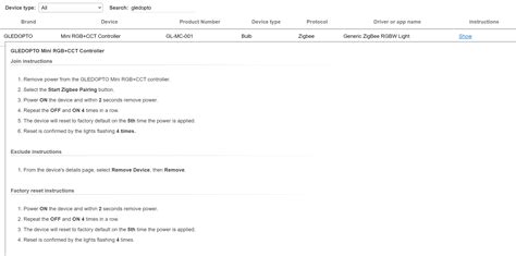 Devices In Hubitat Elevation C Not Responding To Commands Gledopto Zigbee LED Controller And