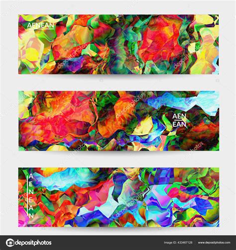 Multicolored Wavy Pattern Overlapping Gradient Filtered Shapes Vibrant Light Effect Stock Vector