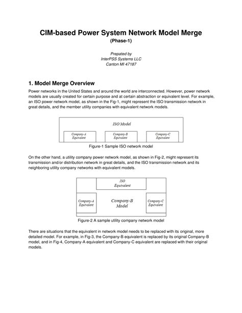 Pdf Cim Based Power System Network Model Merge Phase 1