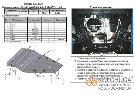 Защита двигателя Nissan Qashqai J10 Кольчуга: купить защиту картера ...