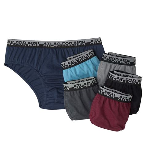Pack Of 6 Mens Plain Briefs Black Grey Navy Blue Red Atlas For Men