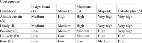 1 priority risk rating matrix download table