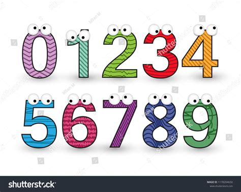 Funny Numbers Setvector Numbers Stock Vector Royalty Free 1178204650
