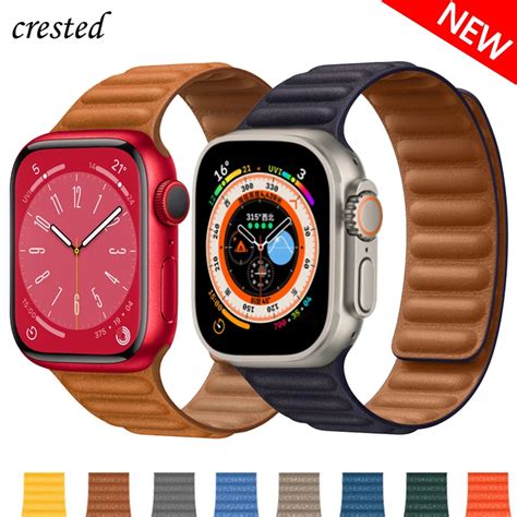 Lien en cuir pour Apple Watch Band Bracelet à boucle magnétique d