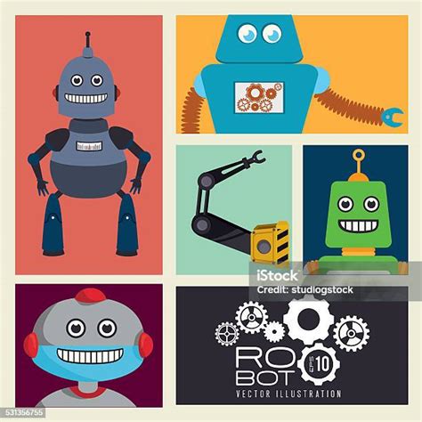 Desain Robot Ilustrasi Vektor Ilustrasi Stok Unduh Gambar Sekarang