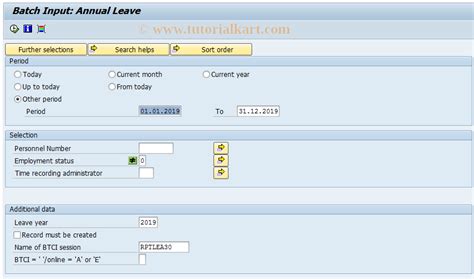 PC00 M99 TLEA30 SAP Tcode Annual Leave Update International