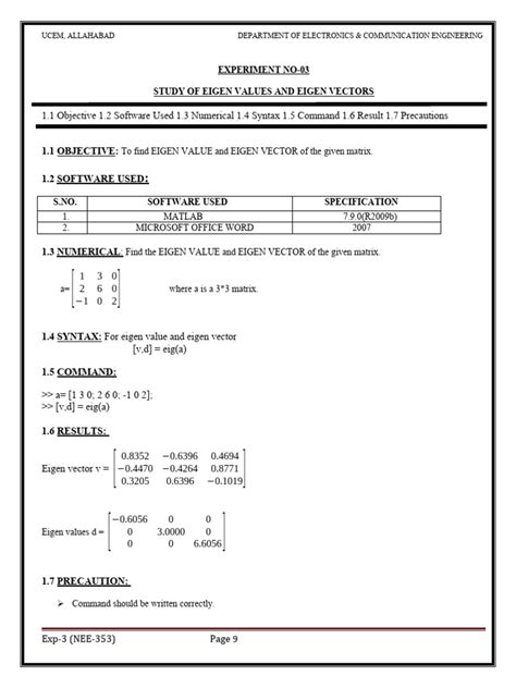 Exp 3 Eigen Pdf