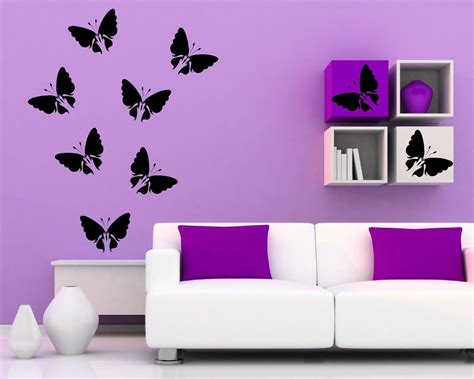Black Butterfly Wall Decal On An Unusual Color Wall Butterfly Wall