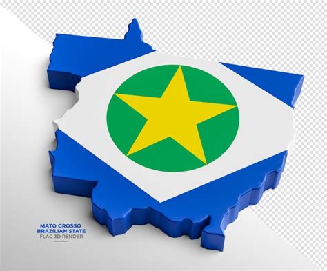 Mapa do estado brasileiro de Mato Grosso em renderização 3D fundo