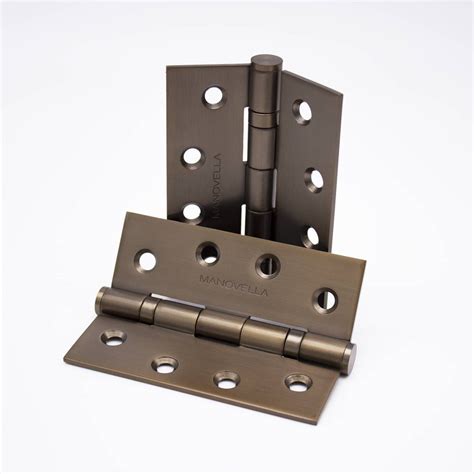 Aged Brass Ball Bearing Hinge Pair 100mm X 75mm Manovella