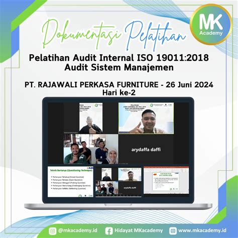 Pelatihan Online Audit Internal ISO Audit Sistem Manajemen MK Academy Pelatihan