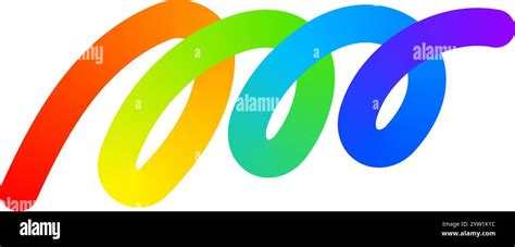 Rainbow Colored Curvy Line Isolated On White Background Cool Colorful