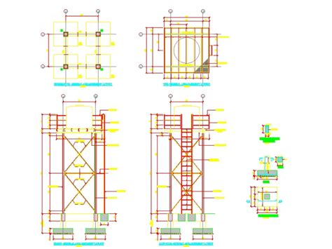 Structure For Elevated Tank Dwg Detail For Autocad St