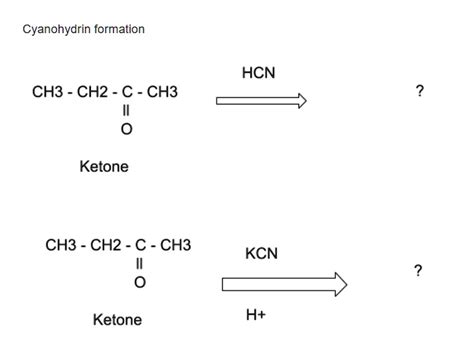 Solved Cyanohydrin Formation Hcn Ch3 Ch2 C Ch3 Ketone Ch3 Ch2 C Ch3