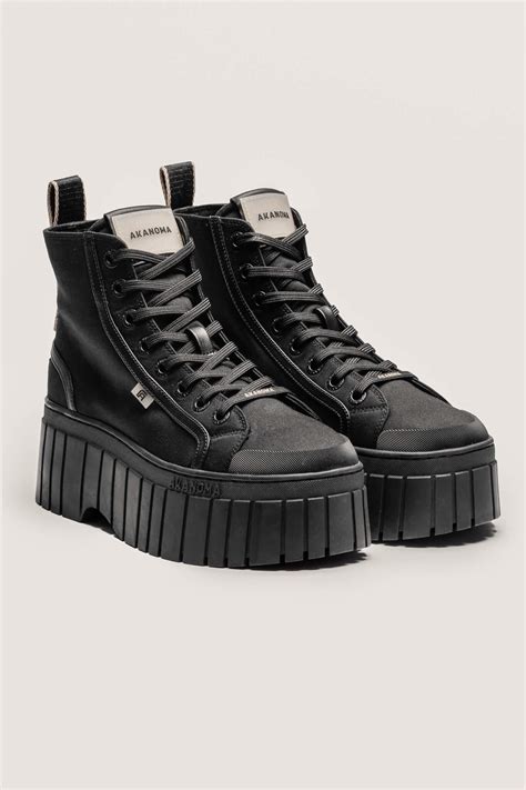London Bottes À Lacets Noir Akanoma