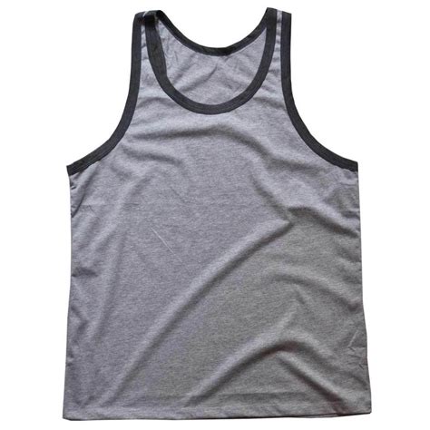Mens Solid Threads Retro Ringer Tank Top Vintage Usa Made Tee
