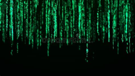 Digital Background Green Matrix Coding Or Hacking Concept Flow Of Random Numbers 3d Rendering