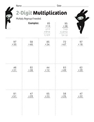 Two Digit Multiplication For Th Grade Education Com