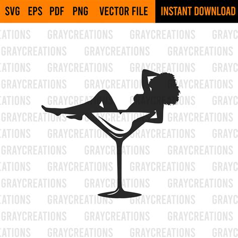 Girl In Martini Glass Vector